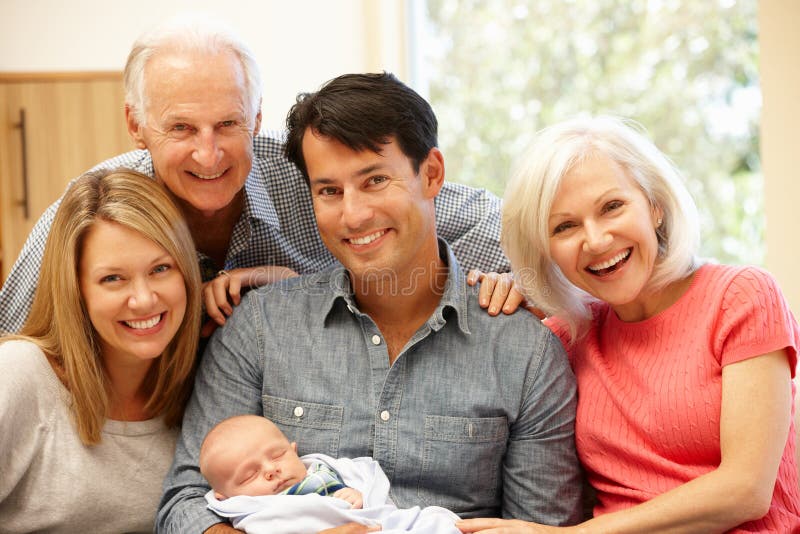 Multi-generation Family Portrait Stock Photo - Image of lifestyle ...