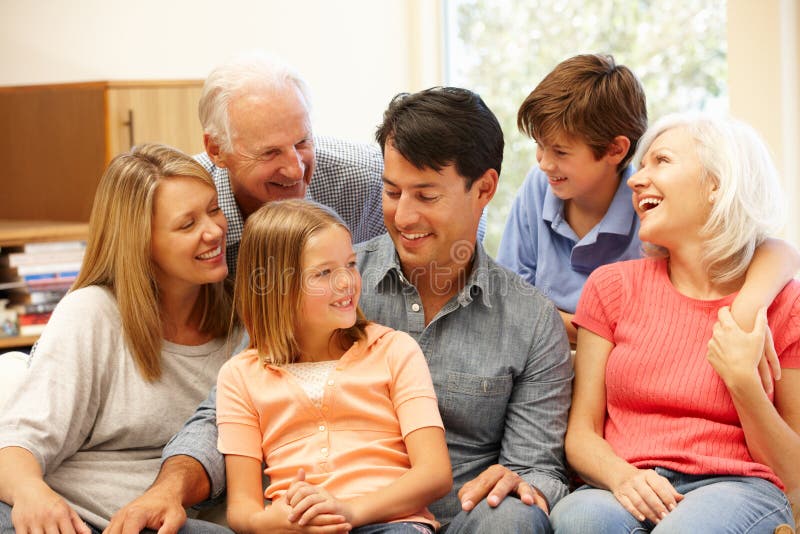 Multi-generation Family Portrait Stock Photo - Image of horizontal ...