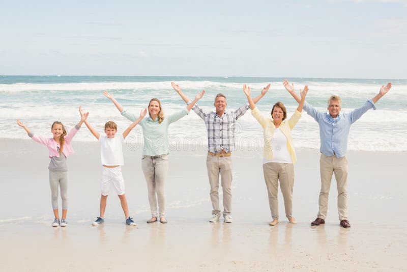 Multi Generation Family Standing beside One Another Stock Image - Image ...