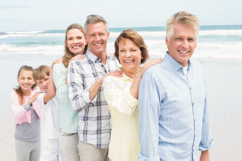 Multi Generation Family Standing beside One Another Stock Image - Image ...