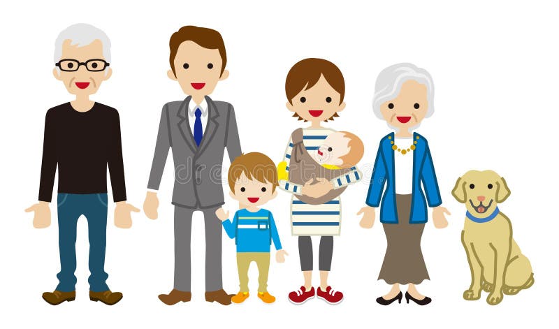 Multi-Generation Family stock vector. Illustration of labrador - 77782331