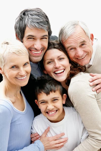 Multi Generational Family Smiling Together Stock Image - Image of ...