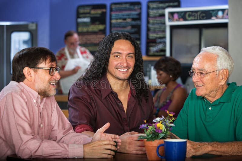 Multi Generational Group in Cafe Stock Image - Image of male, elder ...