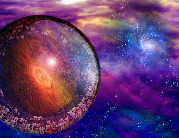 Multi-Generational Interstellar Ship Stock Illustration - Illustration ...