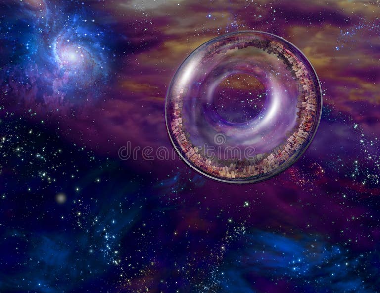 Multi-Generational Interstellar Ship Stock Illustration - Illustration ...