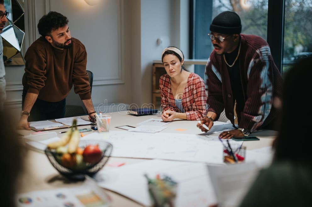 Multi Generational Team of Professionals Engaged in a Creative ...