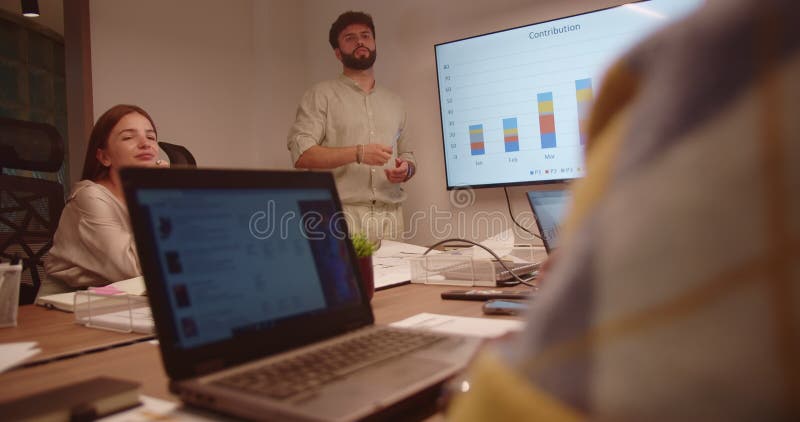 The Conference Room Buzzes with Energy As Business Teams Merge Their ...