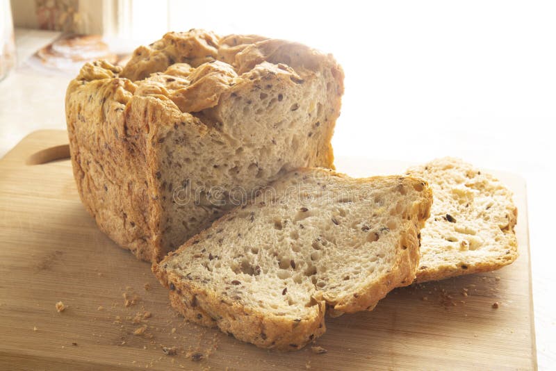 Multi-grain Bread Made in a Home Electric Bread Maker Stock Image ...