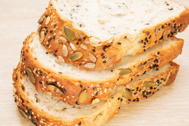 Multi-grain Bread on Wooden Background Stock Image - Image of cuisine ...