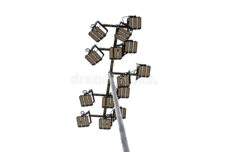 A Multi Head Lighting Tower at a Sporting Facility Stock Image - Image ...