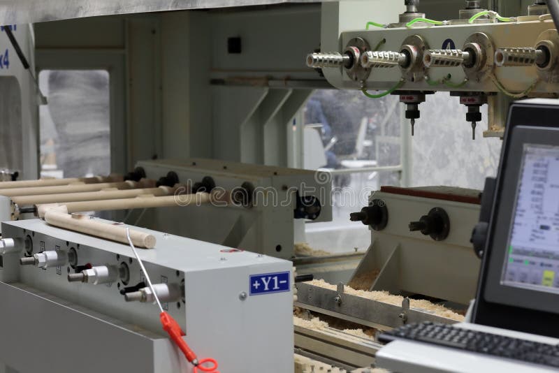 Multi Heads CNC Furniture Carving Router Machine Stock Photo - Image of ...