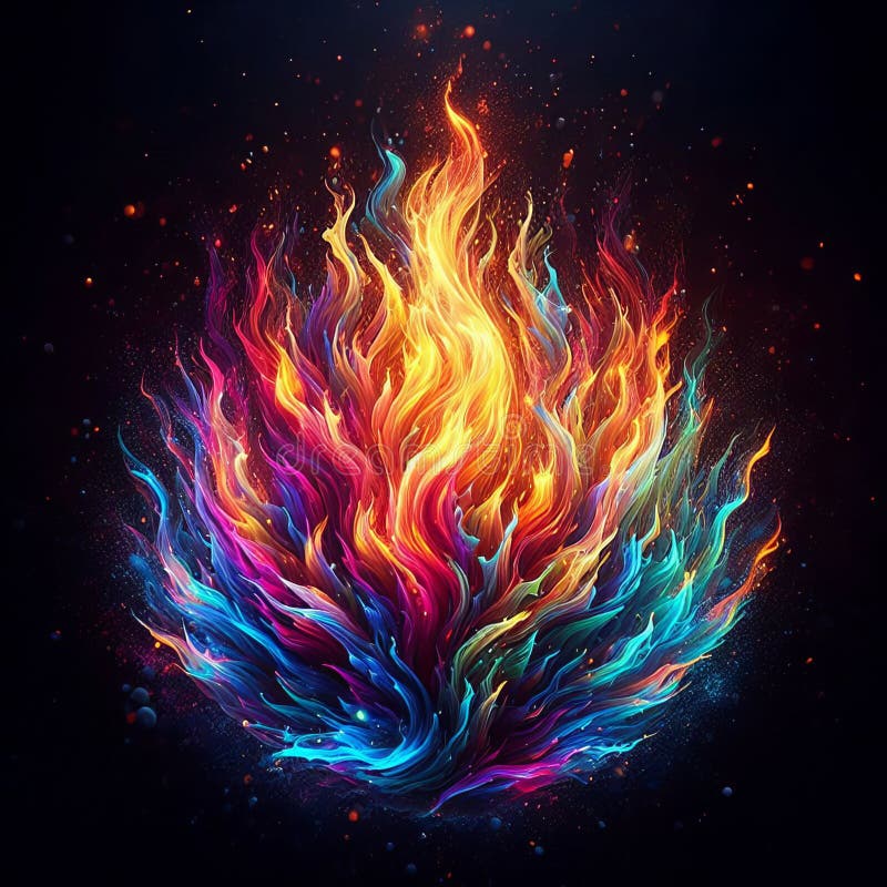 A Multi Hued Fire that Fractures Its Light into a Spectrum of Co Stock ...