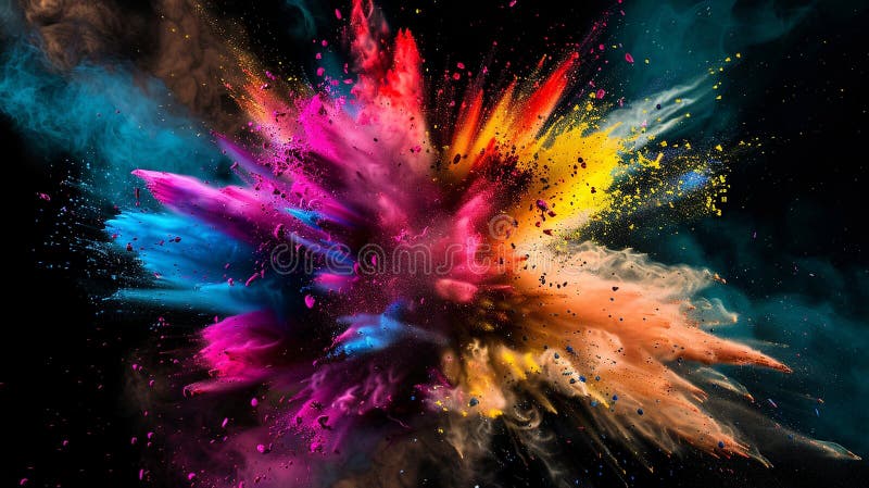 Multi-hued Powder Blast Background Image, Ai Generated Stock Image ...