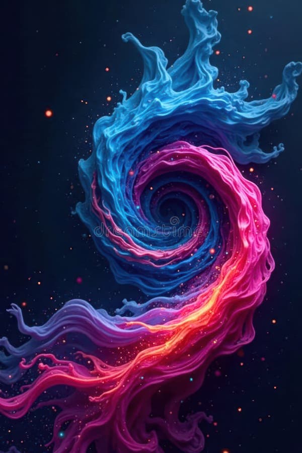 Multi Hued Spiral, Dynamic Flow Dark Backdrop , Multicolored, Motion ...