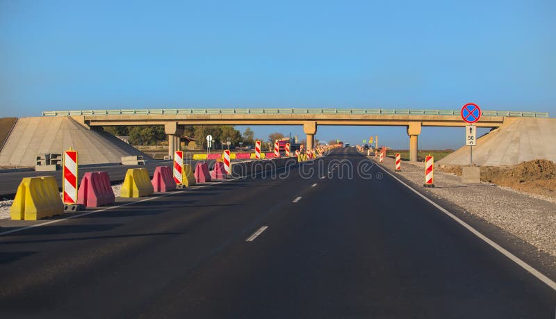 Multi-lane Highway Construction Stock Image - Image of aerial ...