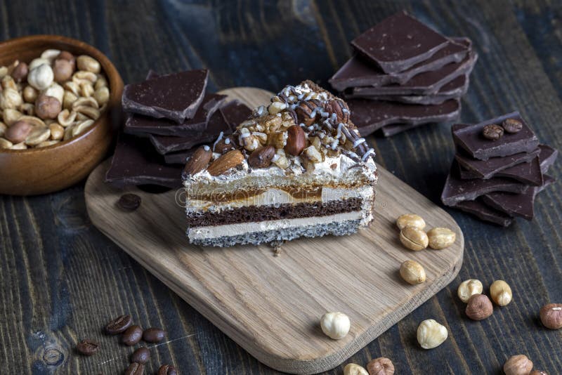 Multi-layer Cake with Different Layers, Close Up Stock Photo - Image of ...