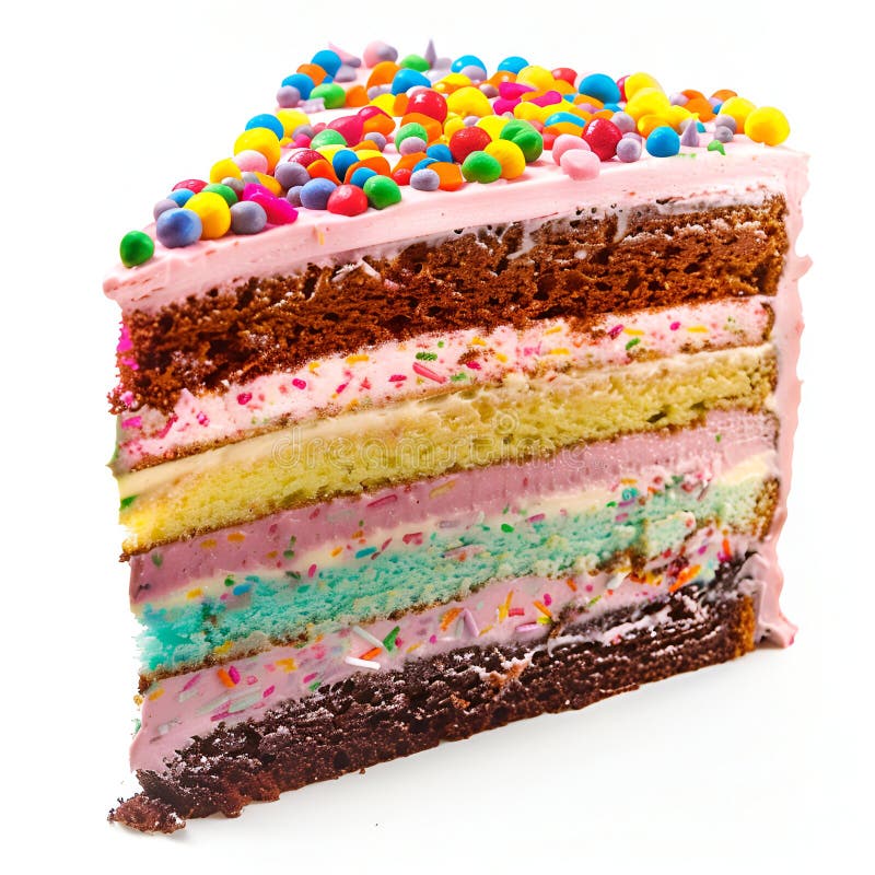 Multi-layer Multi-colored Piece of Cake with Different Textures Stock ...