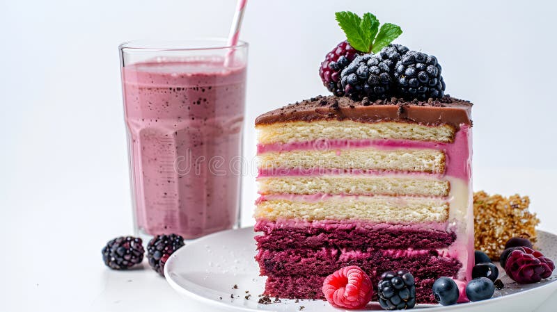 Multi-layer Multi-colored Piece of Cake with Different Textures Stock ...