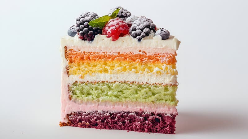 Multi-layer Multi-colored Piece of Cake with Different Textures Stock ...
