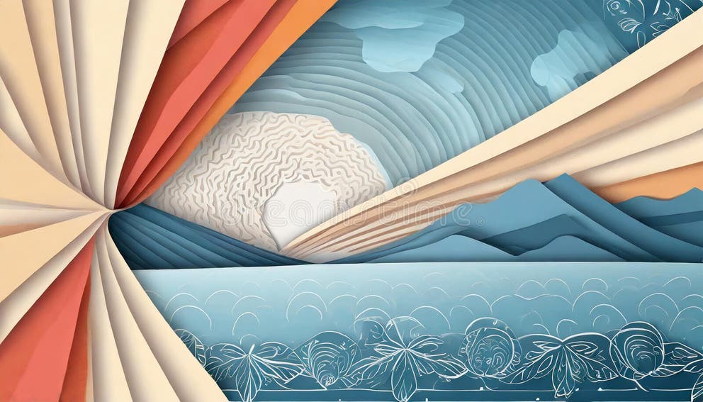 Multi-layer Landscape for Cards and Congratulations Stock Illustration ...