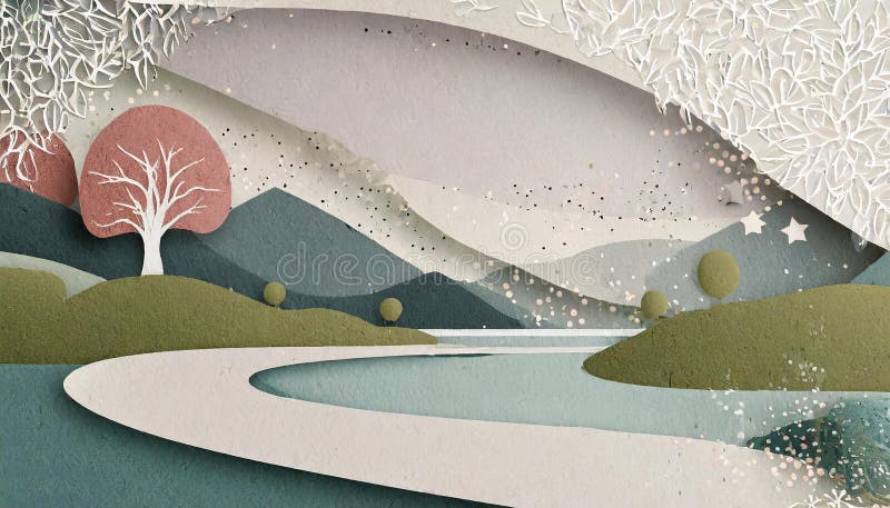 Multi-layer Landscape for Cards and Congratulations Stock Illustration ...