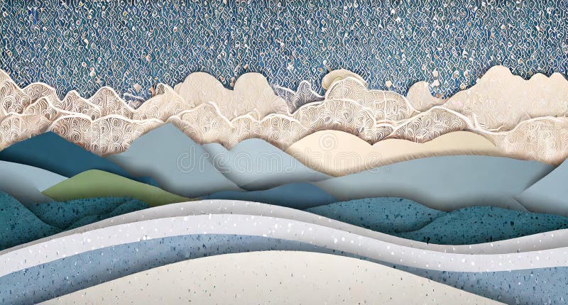 Multi-layer Landscape for Cards and Congratulations Stock Illustration ...