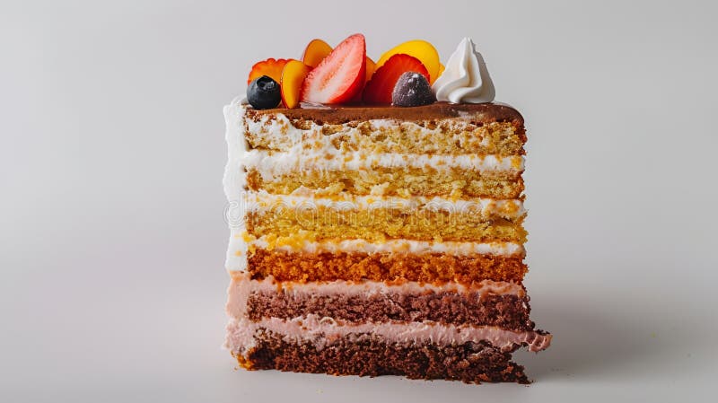 Multi-layer Multi-colored Piece of Cake with Different Textures Stock ...
