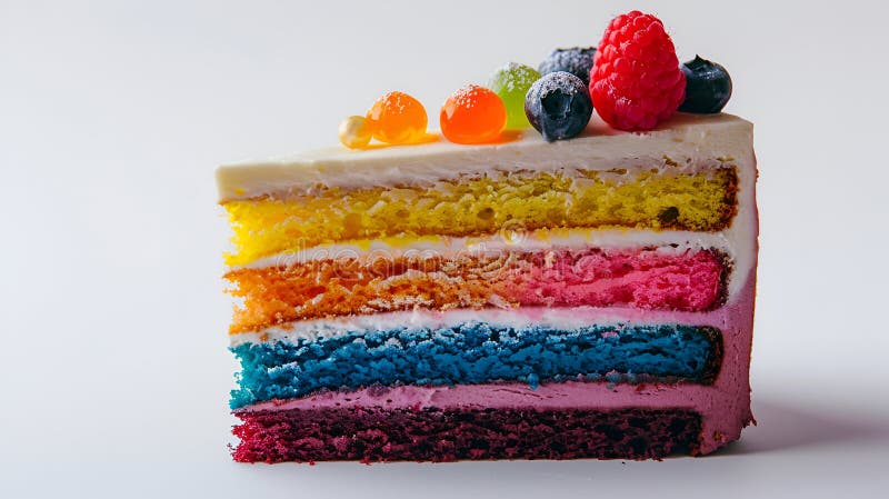 Multi-layer Multi-colored Piece of Cake with Different Textures Stock ...
