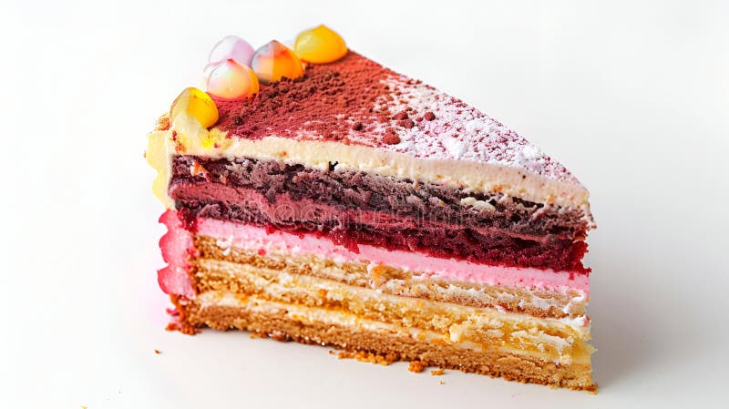 Multi-layer Multi-colored Piece of Cake with Different Textures Stock ...