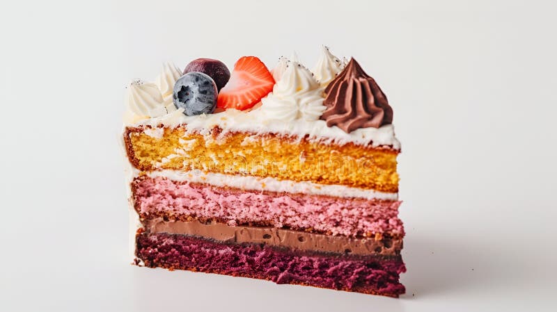 Multi-layer Multi-colored Piece of Cake with Different Textures Stock ...