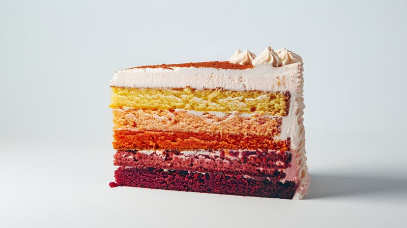 Multi-layer Multi-colored Piece of Cake with Different Textures Stock ...