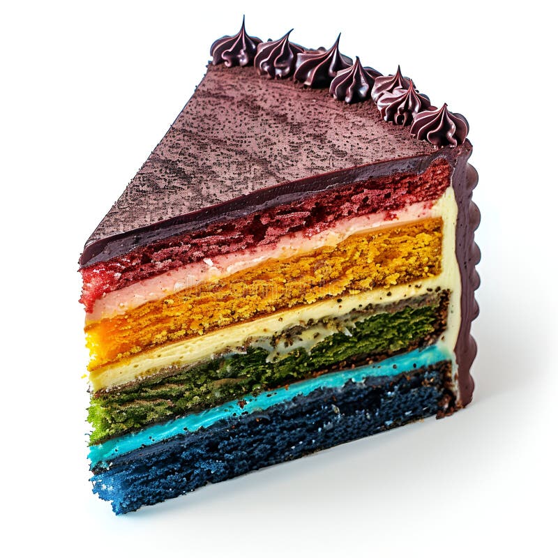Multi-layer Multi-colored Piece of Cake with Different Textures Stock ...