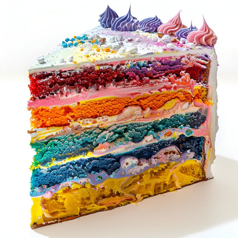 Multi-layer Multi-colored Piece of Cake with Different Textures Stock ...