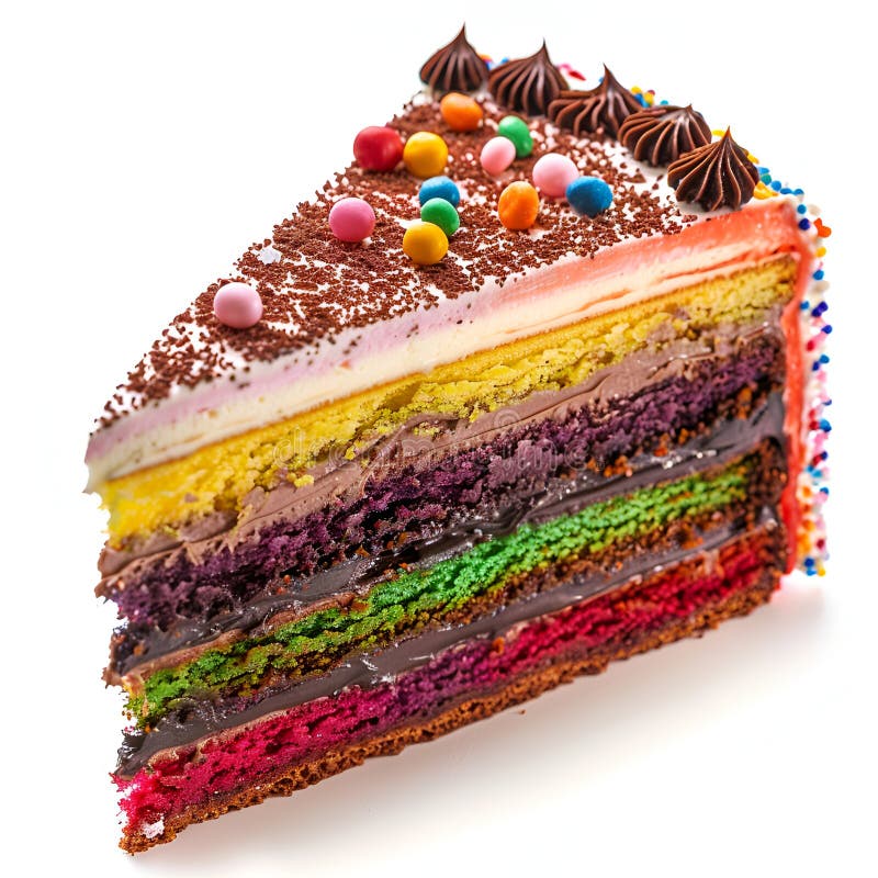 Multi-layer Multi-colored Piece of Cake with Different Textures Stock ...