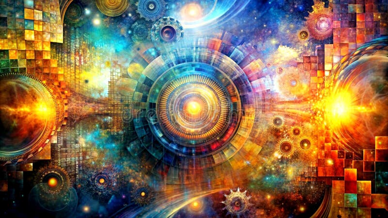 A Complex and Intricate Abstract Artwork, Exploring Layers of Time and ...