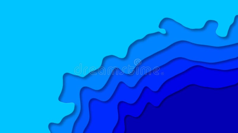 Multi Layered Background. Blue Monochromatic Color. Paper Cut Shapes ...