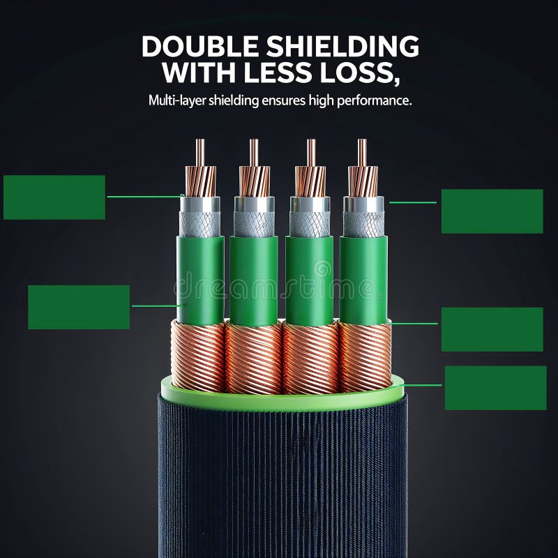 Multi-Layered Cable Cross-Section with Vertical Diagonal Layout Stock ...