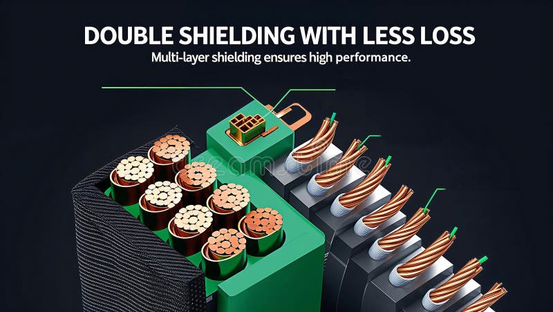 Multi-Layered Cable Cross-Section with Vertical Diagonal Layout Stock ...