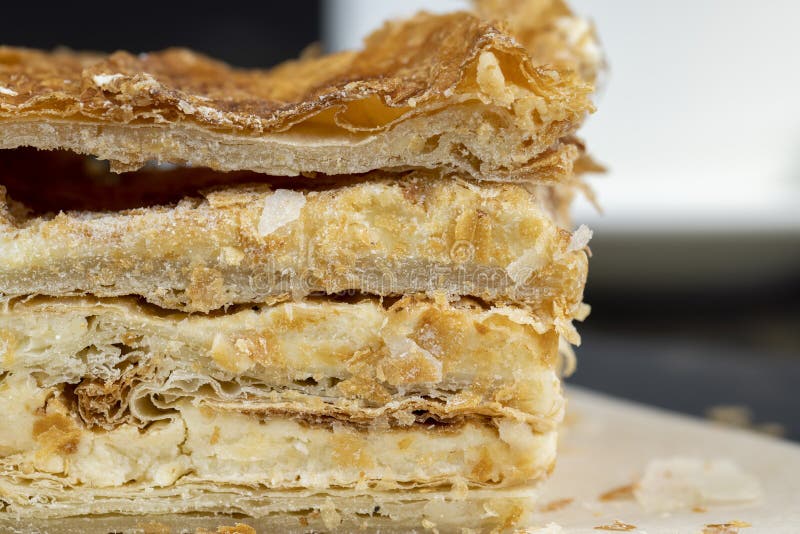 Multi-layered Cake Using a Large Amount of Sweet Cream Stock Image ...