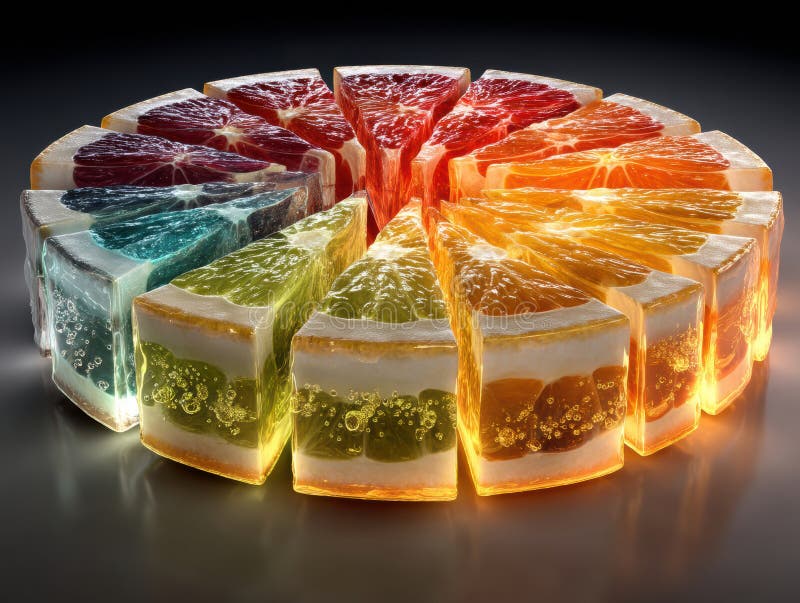 Multi-Layered Candy Fruit Wedges Stock Illustration - Illustration of ...