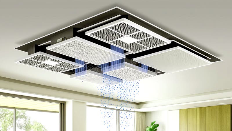 Multi Layered Ceilings with Integrated Air Filtration Stock ...