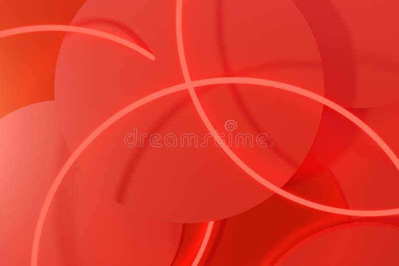 Multi Layered 3d Render Background of Red Platforms with Neon Rings ...