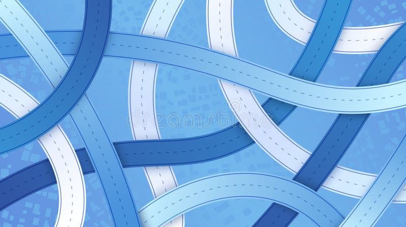 Multi Layered Large Abstract Roads, Gradient Lines Intersect in Various ...