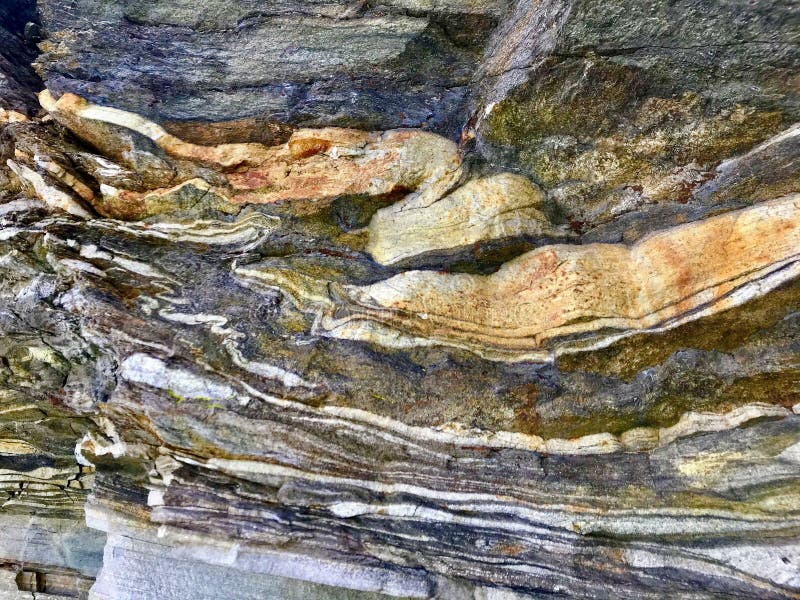 Multi-layered Stone with Different Colors Close-up Stock Photo - Image ...