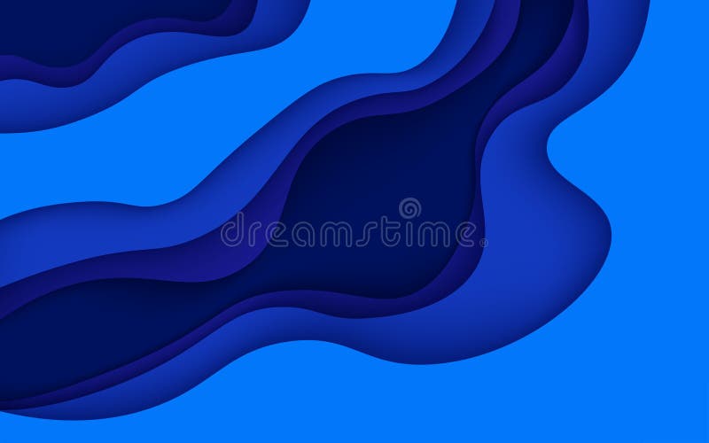 Multi Layers Blue Texture 3D Papercut Layers in Gradient Vector Banner ...