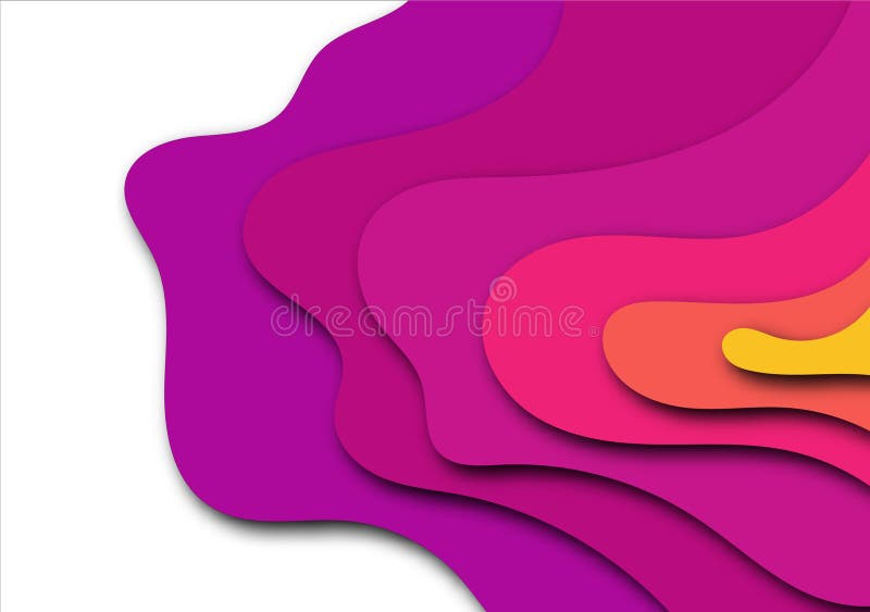Multi Layers Color Texture 3D Papercut Layers in Gradient Vector Banner ...