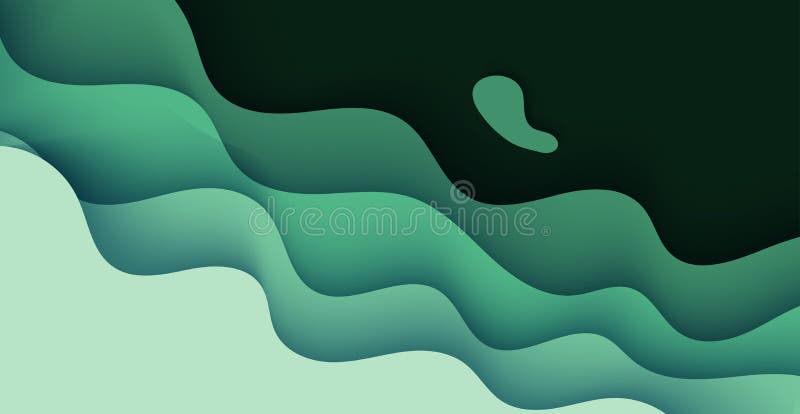 Multi Layers Green Texture 3D Papercut Layers in Gradient Vector Banner ...