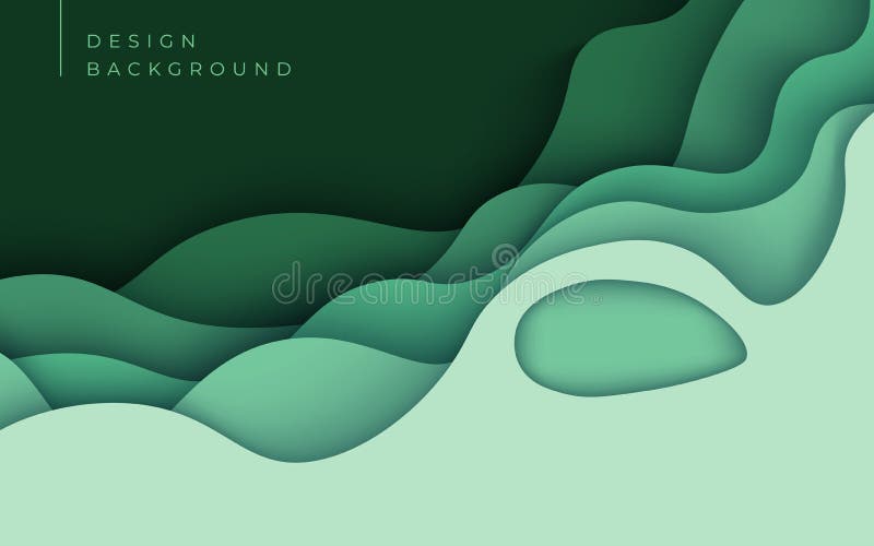 Multi Layers Green Texture 3D Papercut Layers in Gradient Vector Banner ...