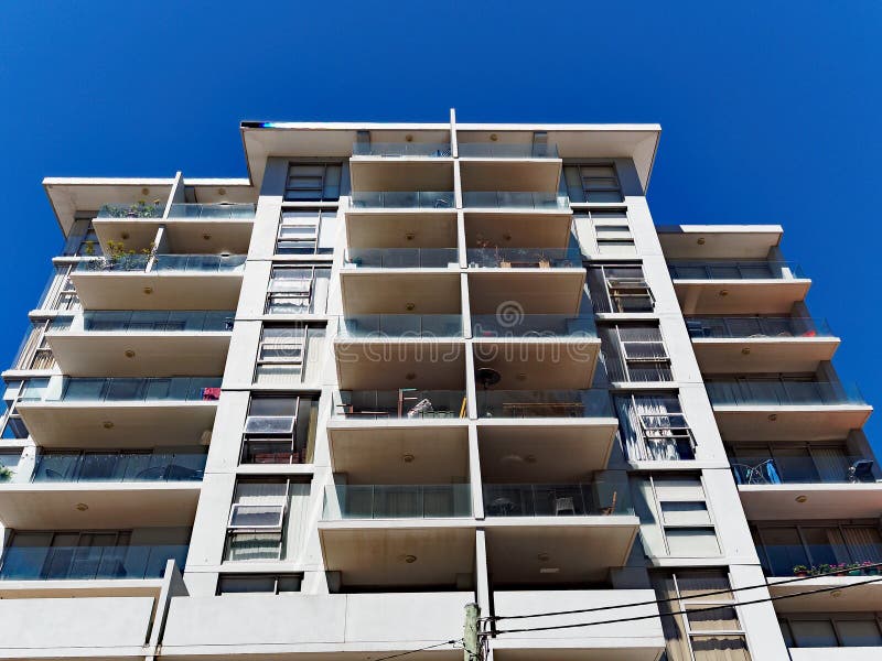 Multi Level Apartment Balconies Stock Image - Image of modern ...