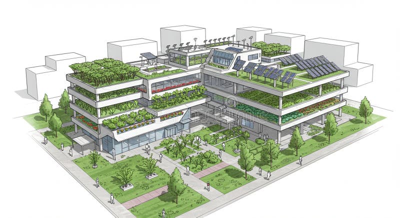 Multi-level Building Features Extensive Green Rooftops with Various ...